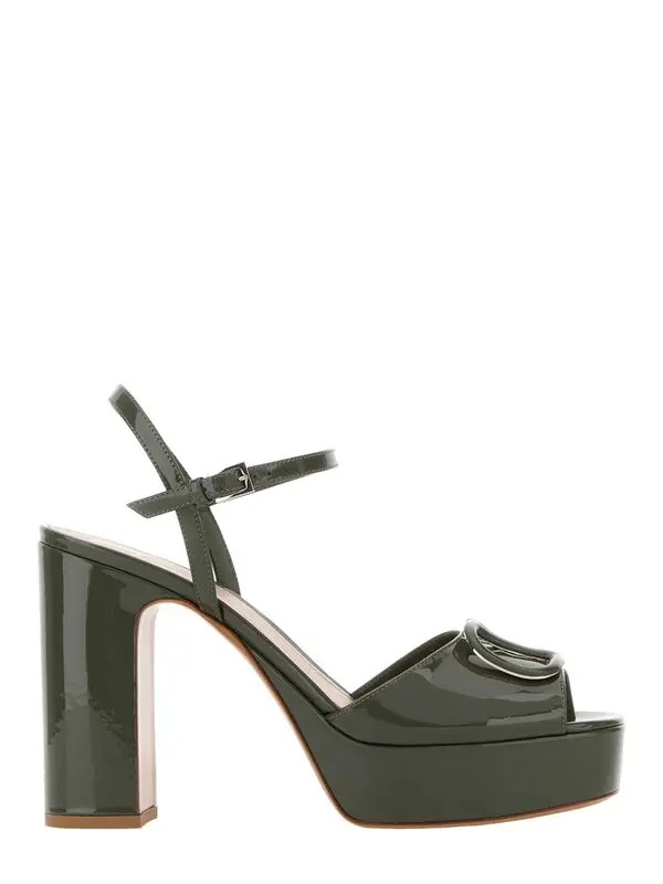 Valentino Garavani Garavaniarmy Leather Vlogo Signature Sandals - Green