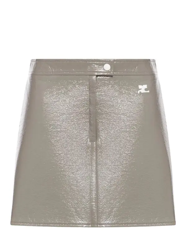 COURREGES Miniskirt With Logo Detail - Brown
