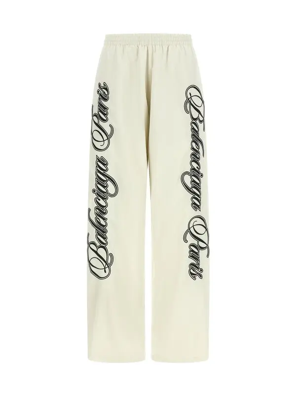 Balenciaga Cursive Embroidered Reversible Pants - Multicolor