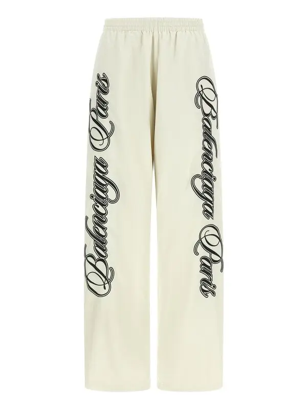 Balenciaga Cursive Embroidered Reversible Pants - Multicolor