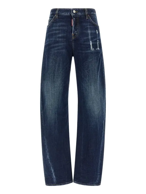 Dsquared2 Loose Twist Jeans With Distressed Details - Blue