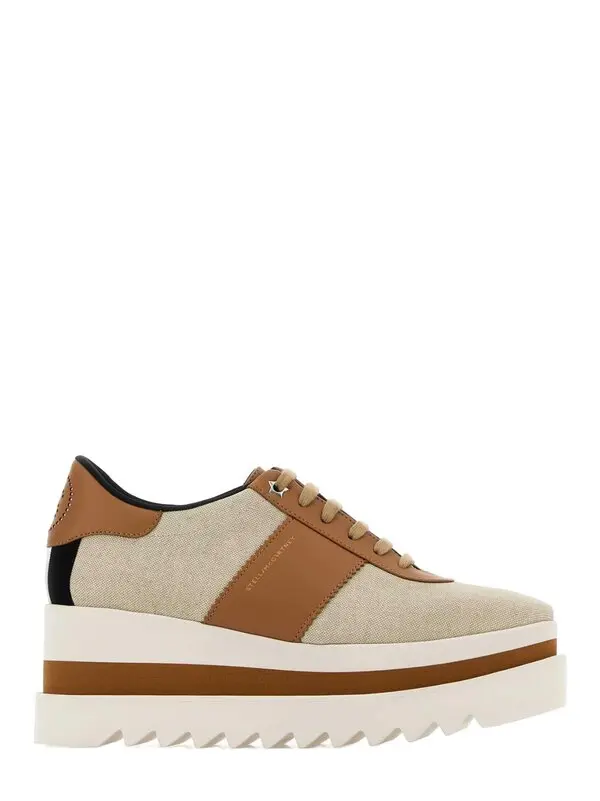 Stella McCartney Canvas And Leather Platform Sneakers - Brown