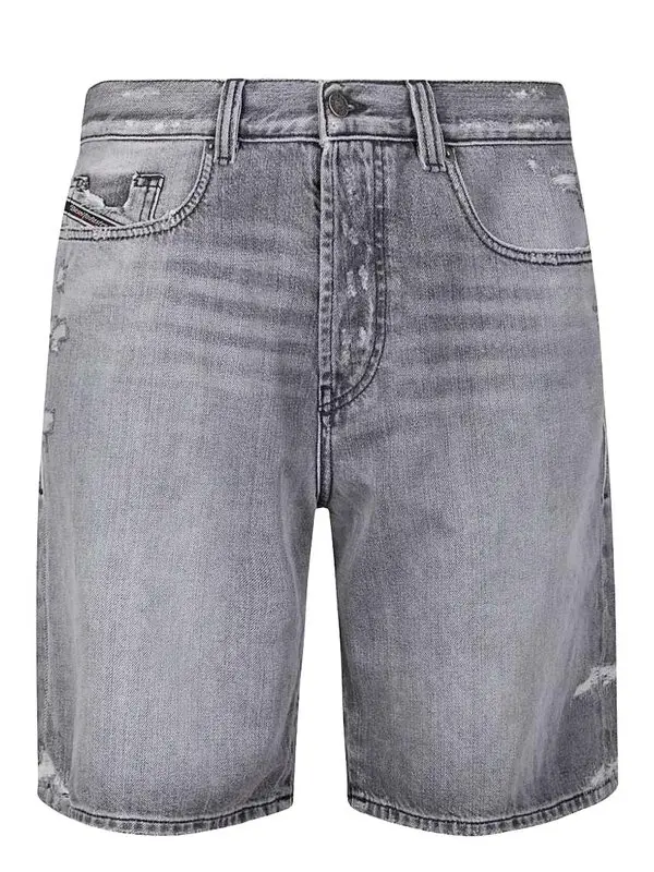 DIESEL® Distressed Denim Shorts - Gray