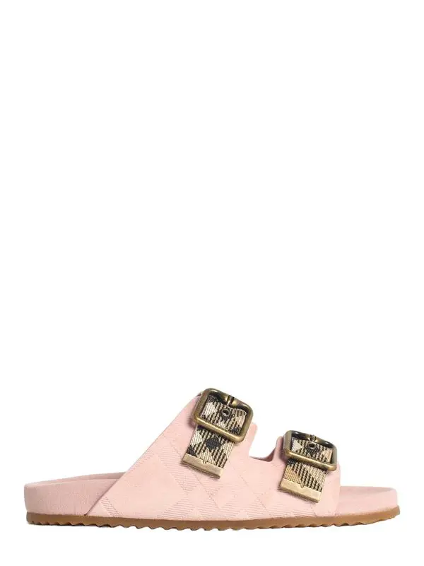 Burberry Peony Urchin Suede Sandals - Pink