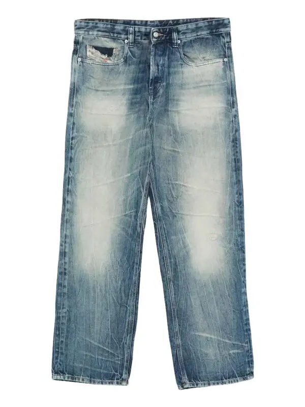 DIESEL® Denim Jeans With Logo Patch - Blue