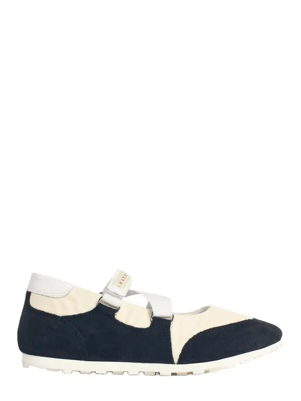 Marni Ballerina Flats In Fabric And Suede - Black