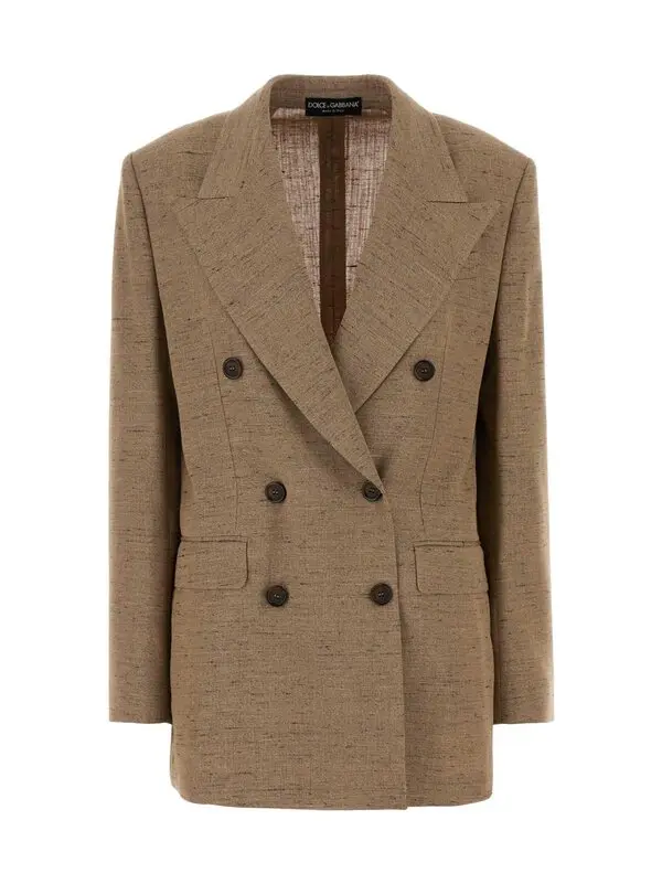 Dolce & Gabbana Biscuit Tweed Blazer - Brown