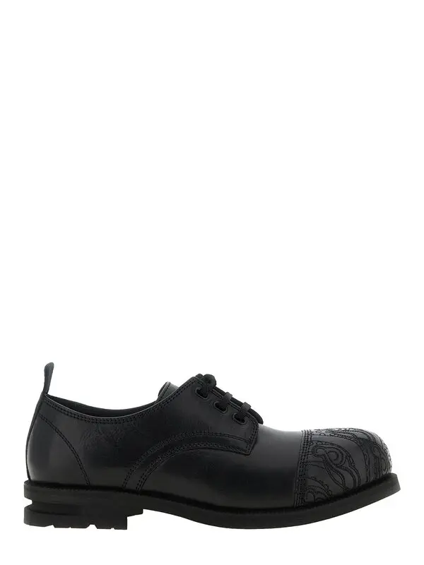 KIKO KOSTADINOV Atro Lace-up Derby Shoes With Embroidered Detail - Black