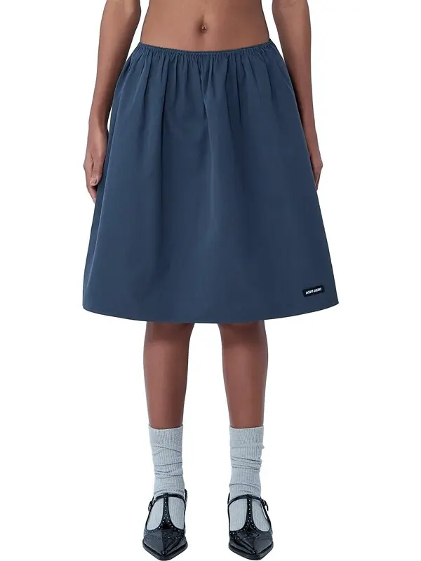 Miu Miu Elasticated Waist A-line Skirt - Gray