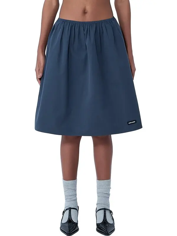 Miu Miu Elasticated Waist A-line Skirt - Gray
