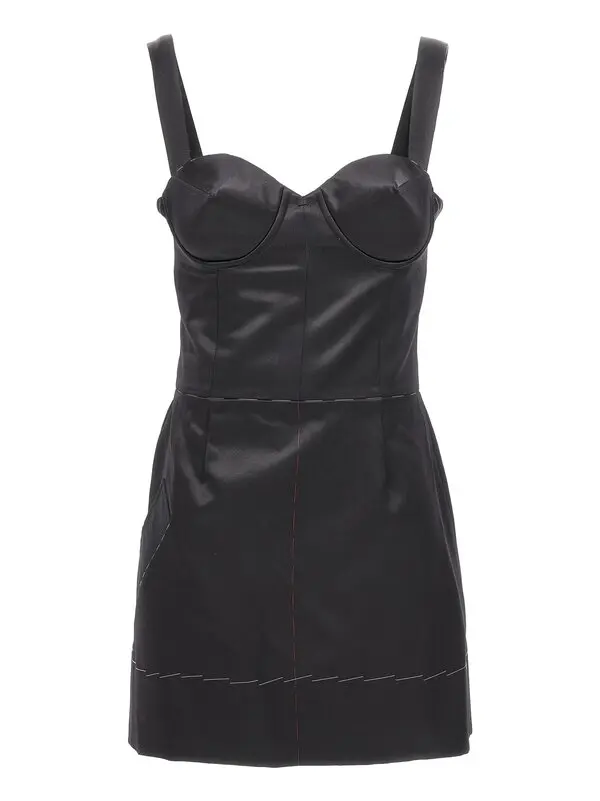 MAISON MARGIELA Contrast Stitching Corset Dress - Black