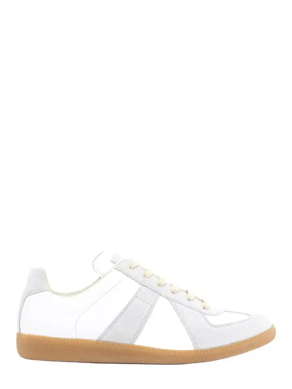 MAISON MARGIELA Replica Leather Lace-up Sneakers - White