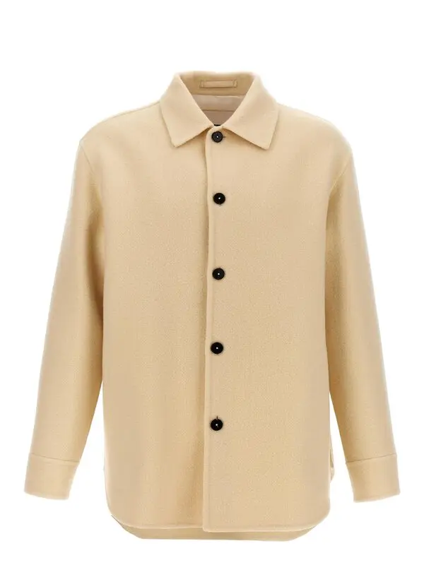 JIL SANDER Virgin Wool Coat - Cream