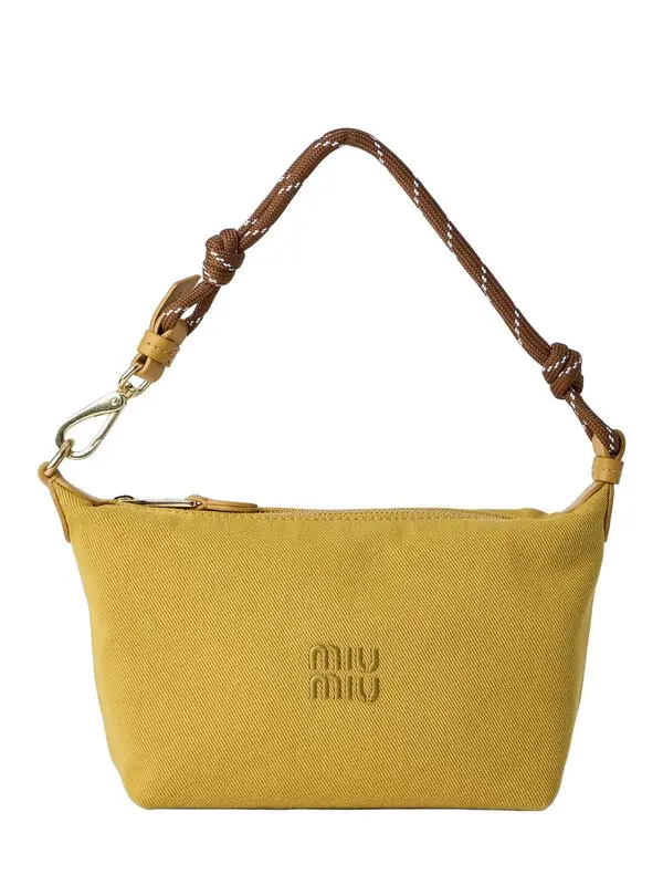 Miu Miu Gabardine Pouch With Knotted Strap - Yellow