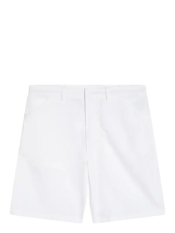 Prada Cotton Shorts With Logo Detail - White