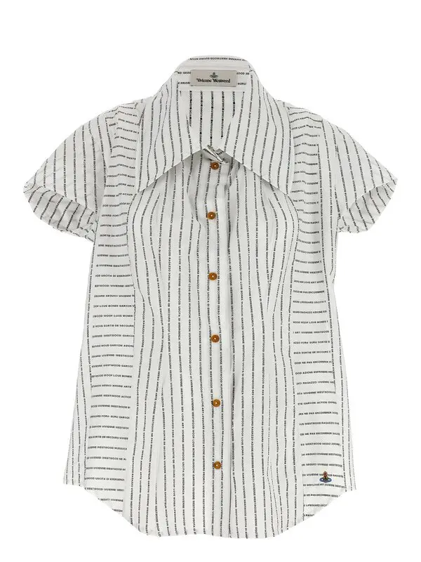 VIVIENNE WESTWOOD Twisted Bagatelle" Logo Print Cotton Shirt - Multicolor