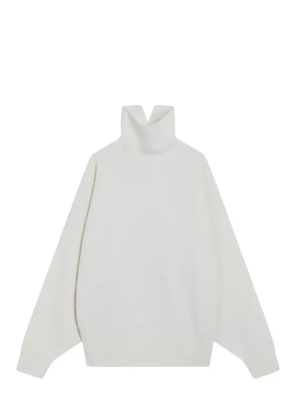 Fear Of God Wool Blend High Neck Sweater With Back Slit - White