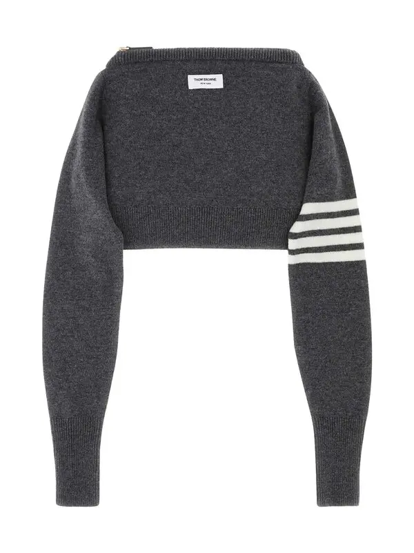 Thom Browne Melange Grey Wool Clutch - Gray