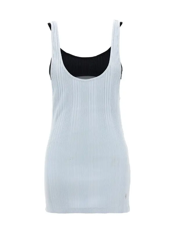 Attico Logo Ribbed Top - Blue