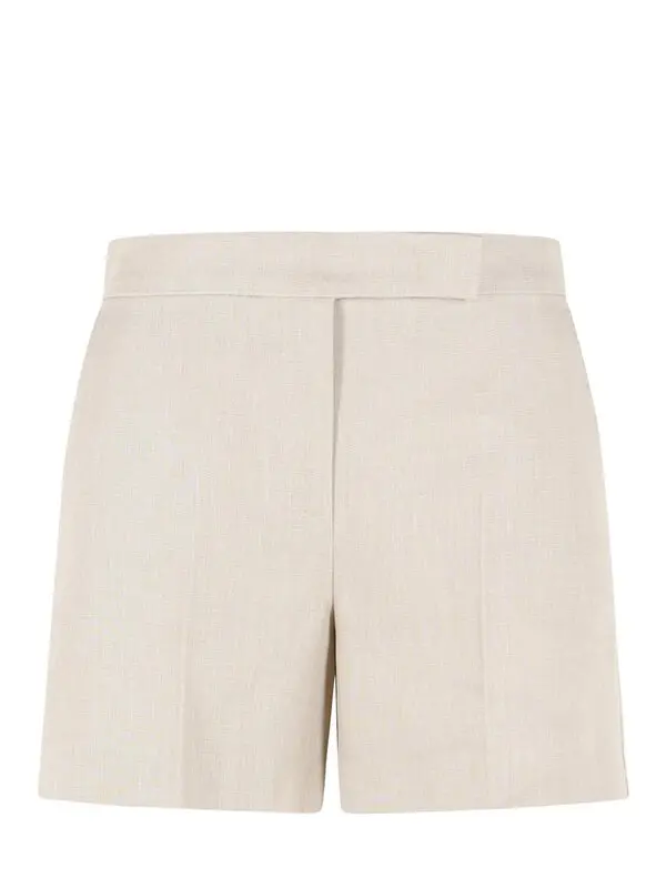 Max Mara Landa Linen Mat Shorts - Cream