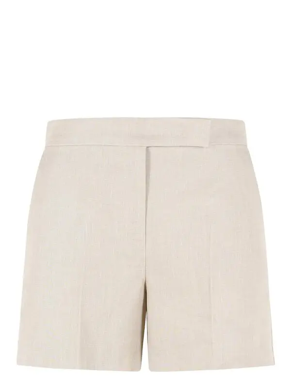 Max Mara Landa Linen Mat Shorts - Cream