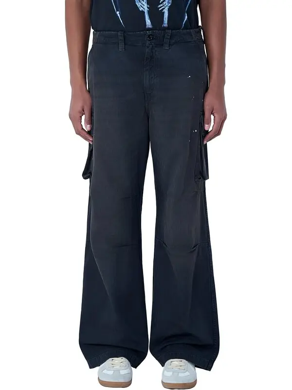 Our Legacy Mid Rise Wide-leg Cargo Trousers - Black