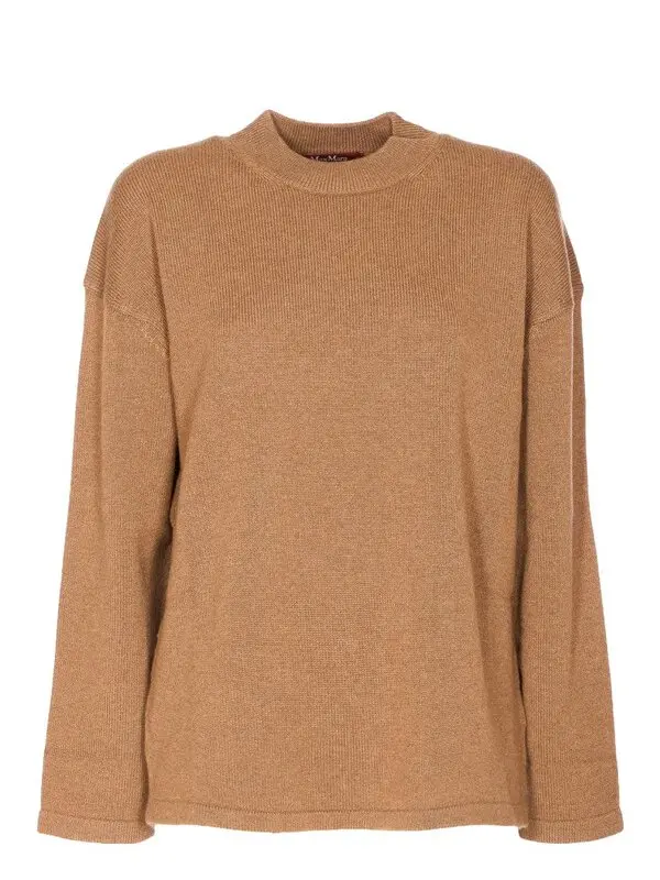 Max Mara Pisano Crew Neck Wool-cashmere Sweater - Cream