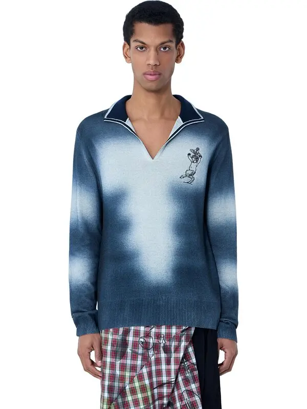 VIVIENNE WESTWOOD Bizet Embroidered Knit Pullover - Blue
