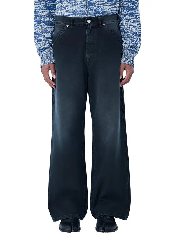 Marni Wide-leg Canvas Trousers - Blue