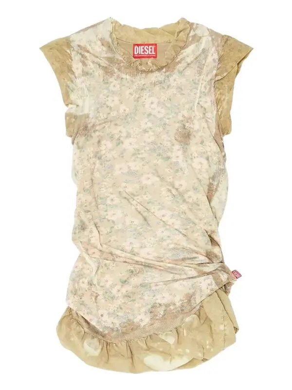 DIESEL® Sleeveless Floral Blouse With Ruffles - Multicolor