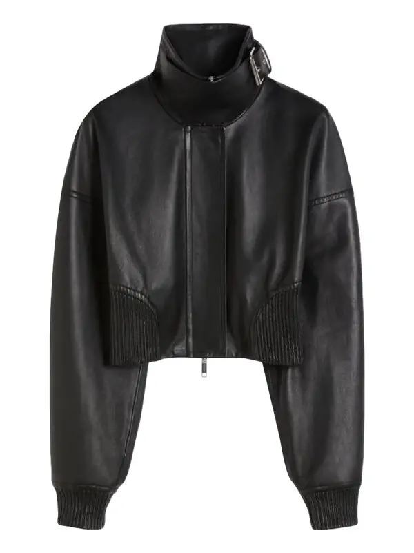 Sportmax Belted Leather Jacket With Buttons - Multicolor