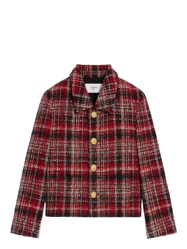 Celine Madras Wool, Cotton, And Mohair Blazer - Multicolor