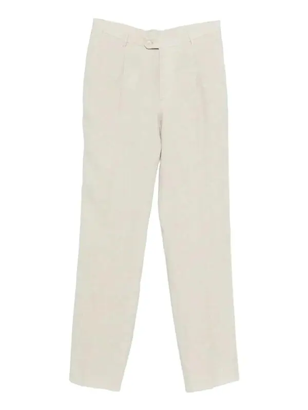 Etro Pleated Linen Trousers With Belt Loops - Multicolor