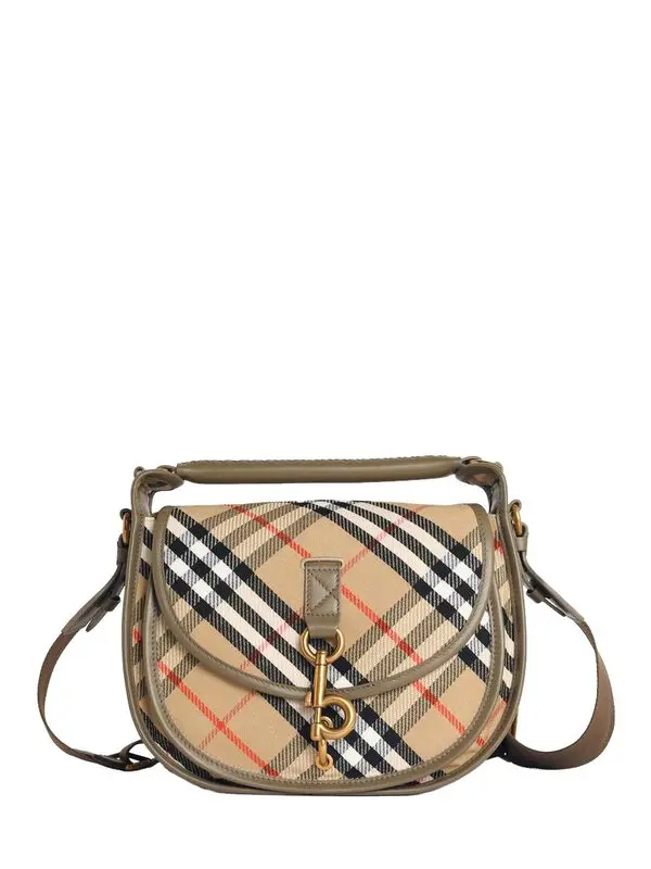 Burberry Messenger B Clip Sand Cotton Blend Bag - Cream