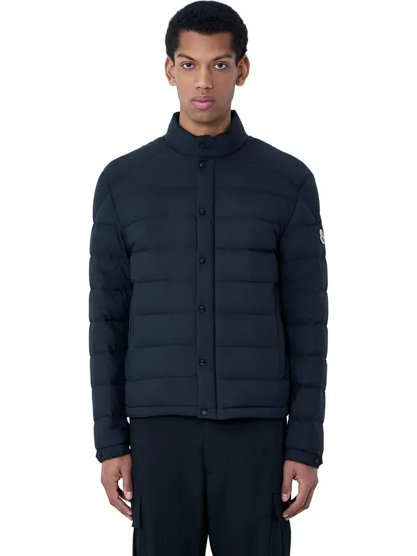 Moncler Quilted Puffer Jacket With Stand Collar - Black