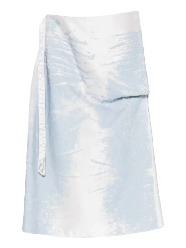 DIESEL® Belted Skirt With Brushstroke Pattern - Blue