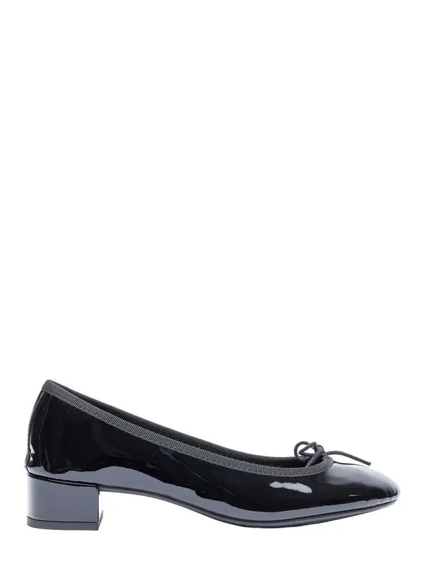 Repetto Camille Block Heel Ballet Pumps With Bow Detail - Black