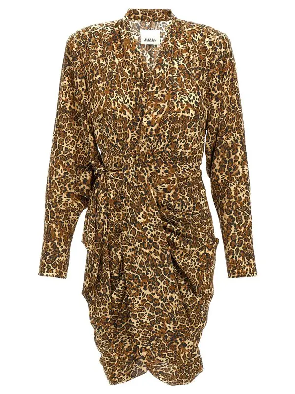 Isabel Marant Étoile Cleora Leopard Print Stretch Silk Dress - Multicolor