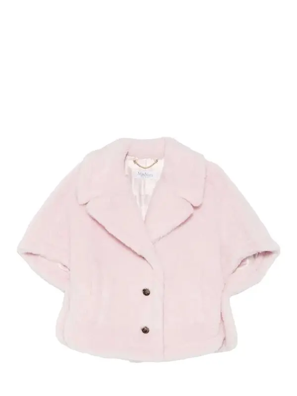 Max Mara Teddy-texture Buttoned Cape - Multicolor