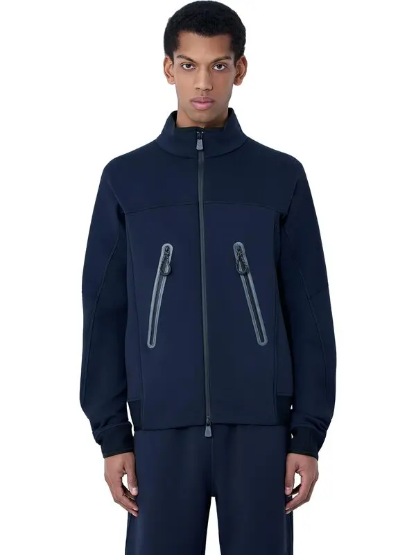 Moncler High-neck Zip-up Technical Fabric Cardigan - Multicolor