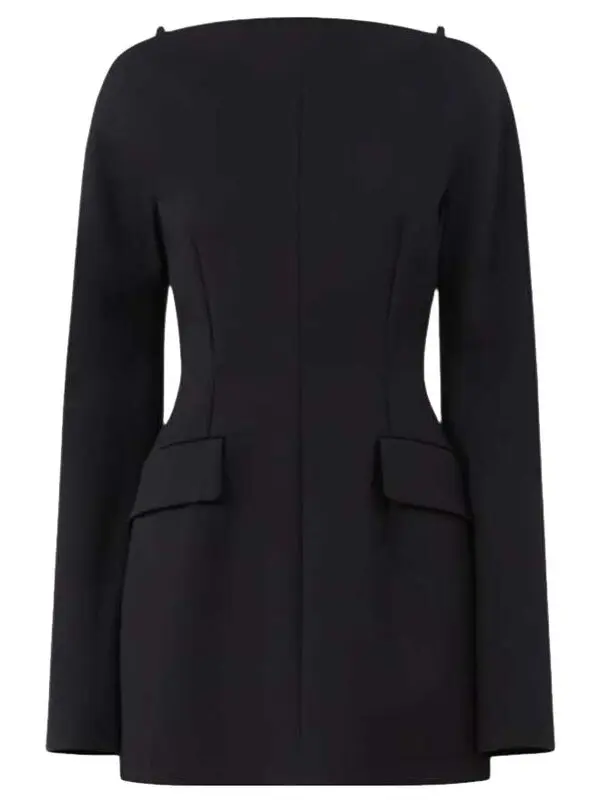 Sportmax Fitted Cady Dress With Flap Pockets - Black