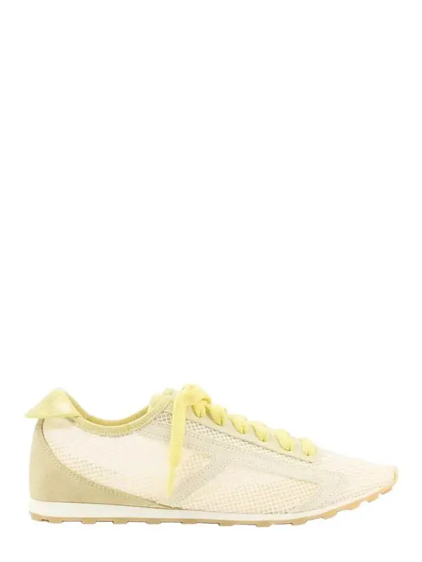 Jacquemus Dusty Yellow Lace-up Suede Panel Tennis Sneakers - Multicolor