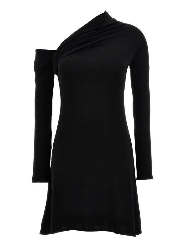 COURREGES Twist Crepe Mini Dress - Black