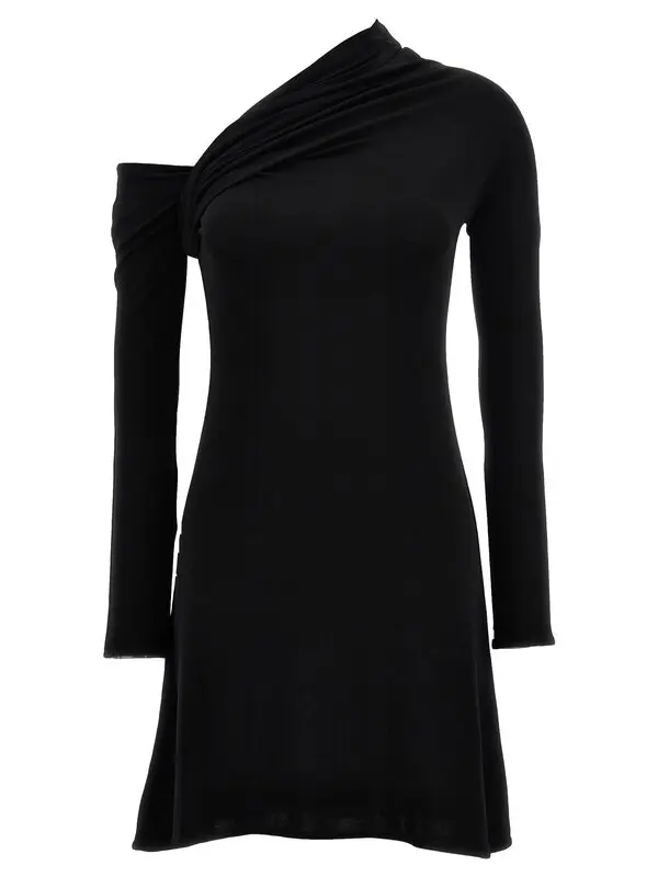 COURREGES Twist Crepe Mini Dress - Black