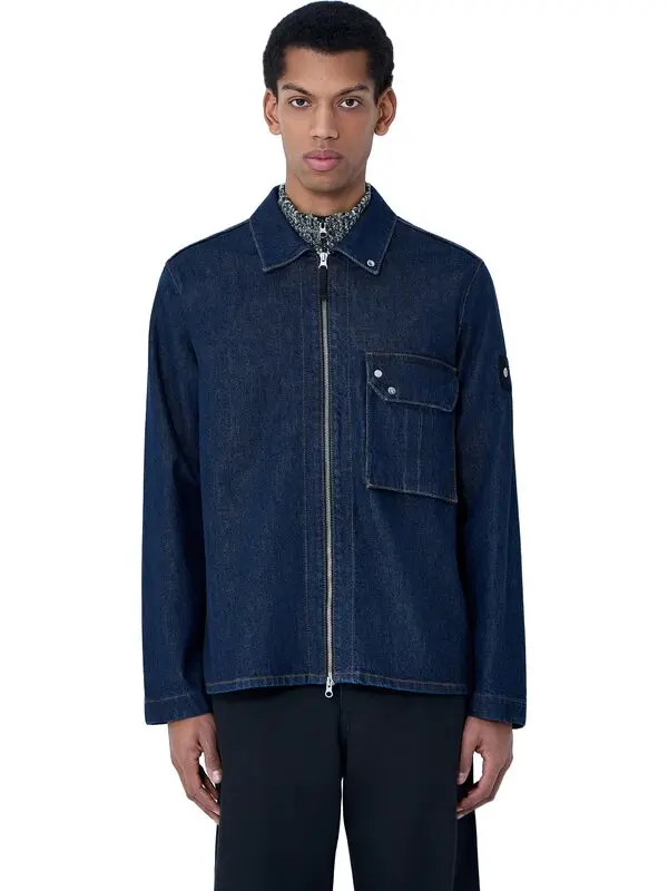 Stone Island Jacket With Zip Fastening - Blue