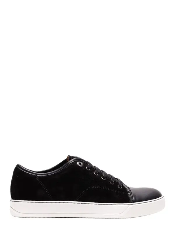 LANVIN Dbb1 Suede And Leather Low-top Sneakers - Black