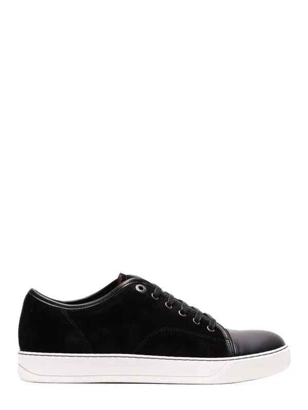 LANVIN Dbb1 Suede And Leather Low-top Sneakers - Black