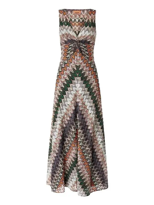 Missoni Long Dress With V-neck And Pattern - Multicolor