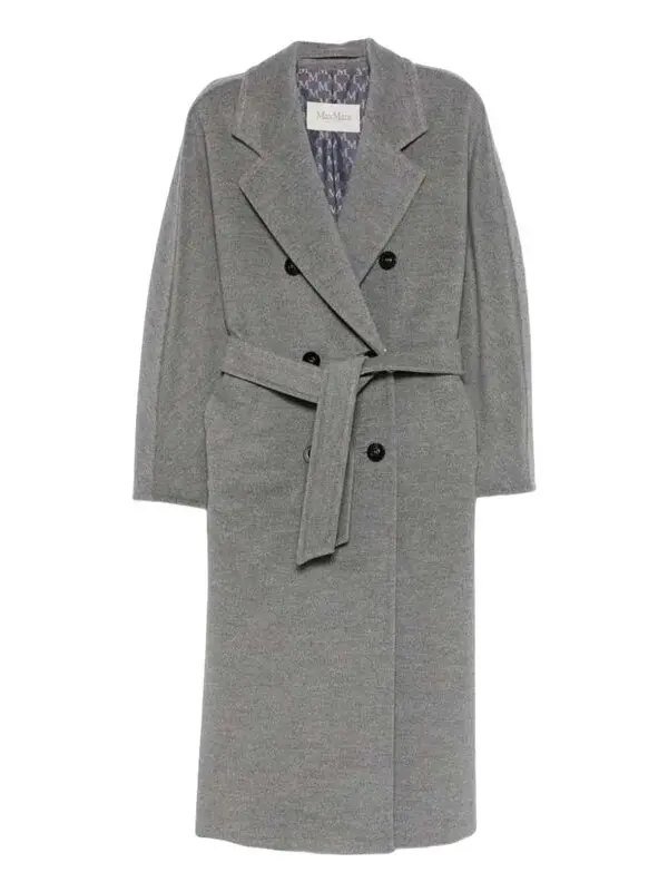 Max Mara Double-breasted Belted Wool Coat - Gray