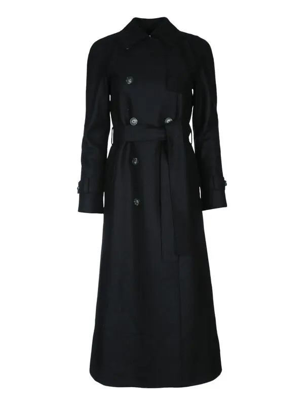Harris Wharf London Long Raglan Trench Coat In Light Pressed Wool - Multicolor